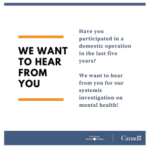 DOMOPS Mental Health Survey – Royal Montreal Regiment